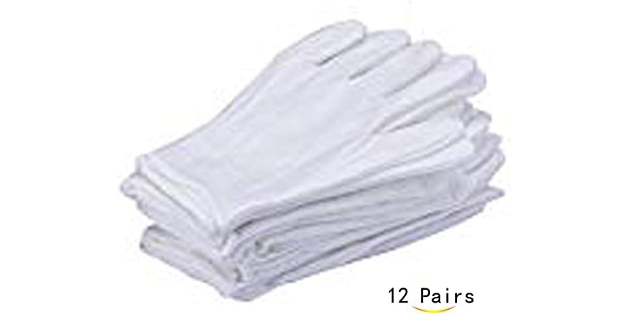 White Soft Cotton Gloves,Large