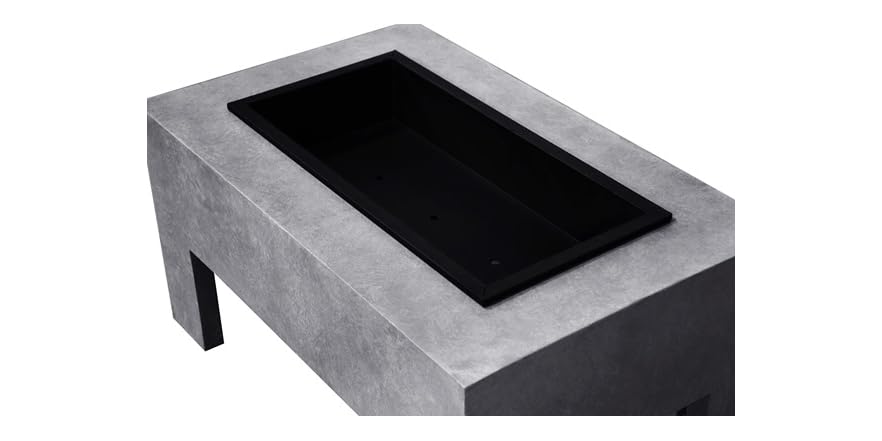 Astella Rectangular Wood Burning Fire Pit