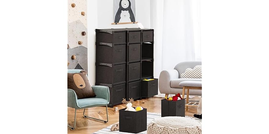 12 Cube Storage Organizer, Black