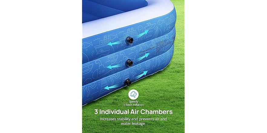 Evajoy Inflatable Pool, 118'' x 72'' x 2