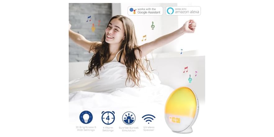 (2 Pack) Aduro SmartClock Sun Simulation Alarm Clock
