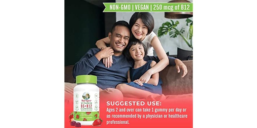 Mary Ruth Vitamin D3, B12 Gummies