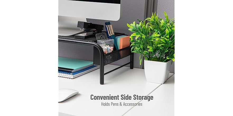 Mind Reader Monitor Stand, Metal Mesh