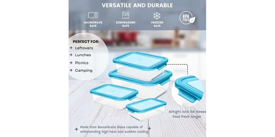 Lexi Home Borosilicate Glass Containers