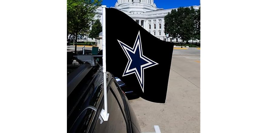 Dallas Cowboys Black Car Flag 16x19