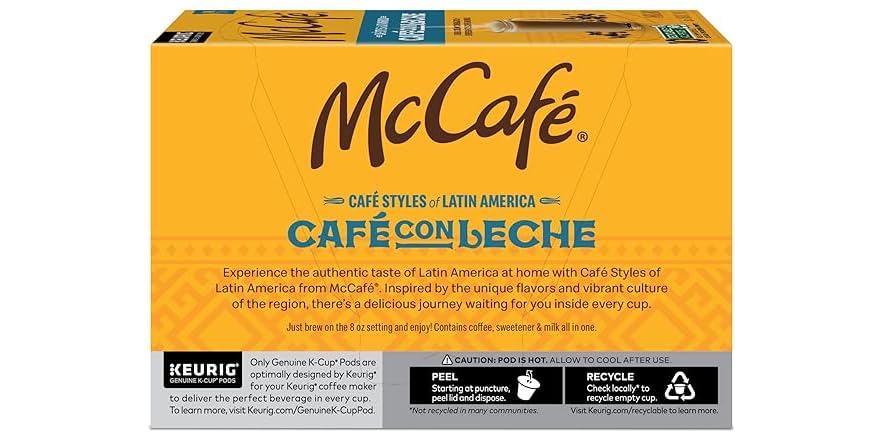 (60 Count) McCafe Cafe Styles of Latin America Cafe con Leche K Cups