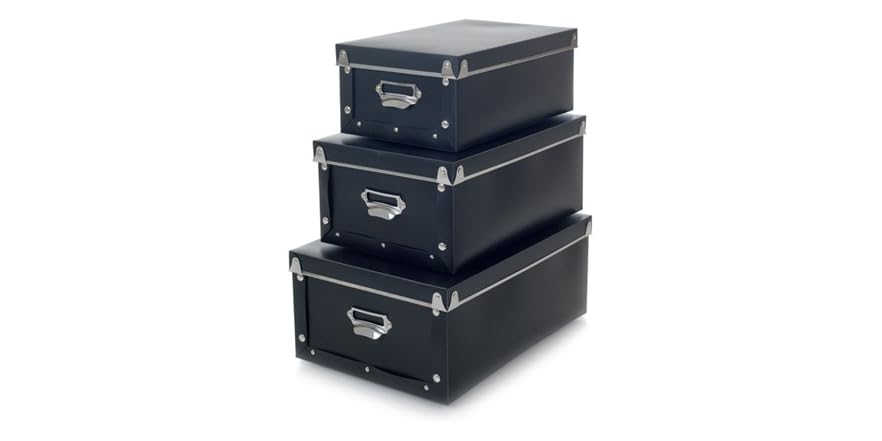 Retro Storage Boxes - Set of 3 - Collapsible