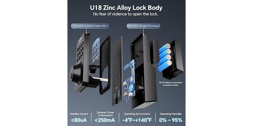 Ulecoce Keyless Entry Door Lock Deadbolt (Open Box)