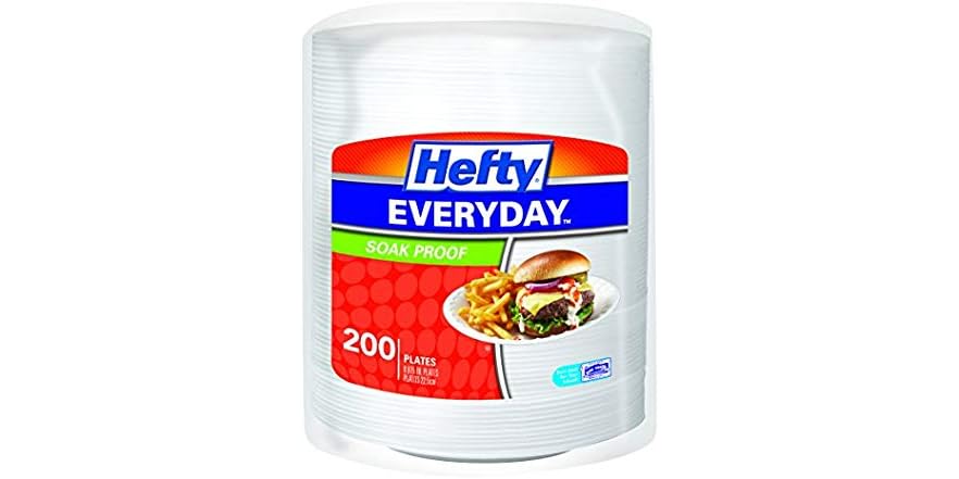 Hefty Medium Round Foam Disposable Plates - 200 Count