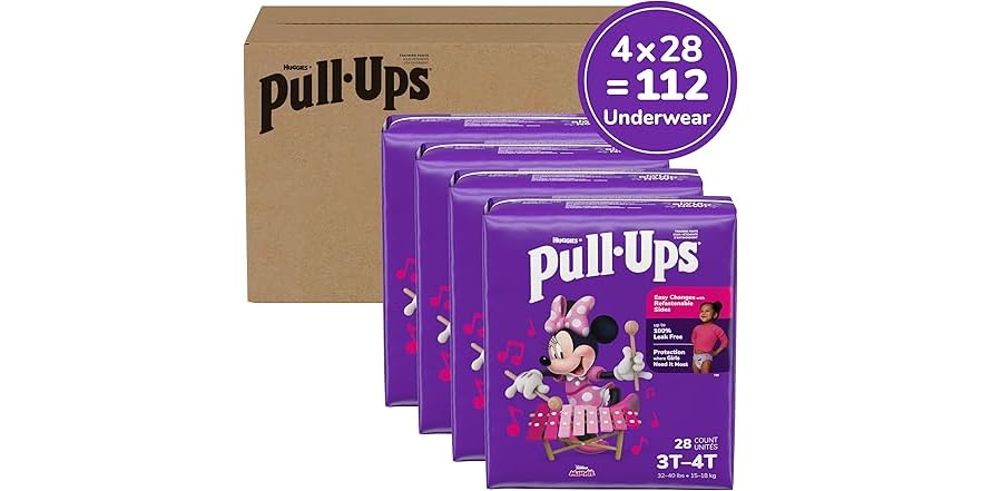 Pull-Ups Girls' Potty Training Pants, Size 3T-4T Training Underwear