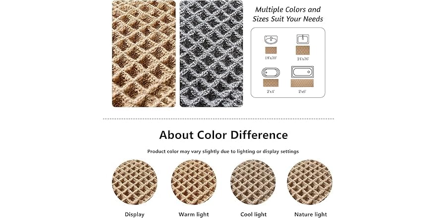 Non Slip Waffle Bathroom Mats