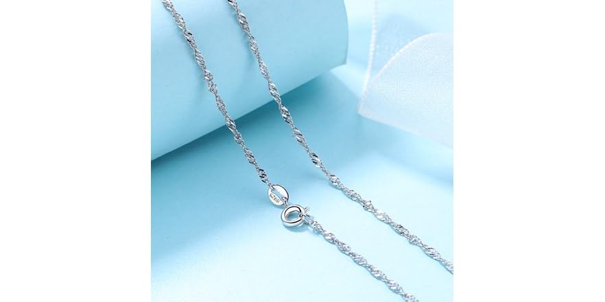 White Gold Plated Wave Chain