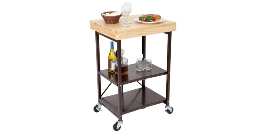 Folding Kitchen Cart on Wheels