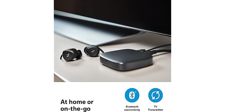 (NEW) Sennheiser TV Clear Set – True Wireless Earbuds & TV Connector