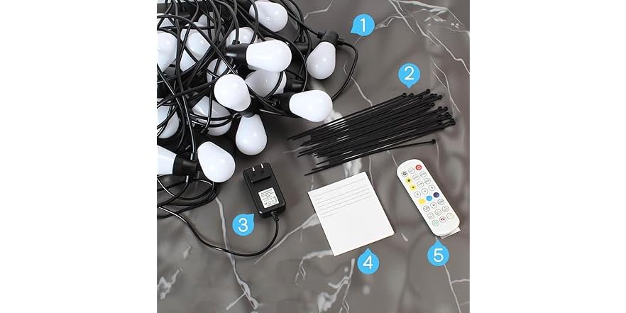 100ft Outdoor String Lights | RGBW | Remote