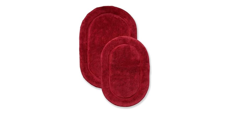 Superior Non-Skid 2Pc Oval Bath Rug Set