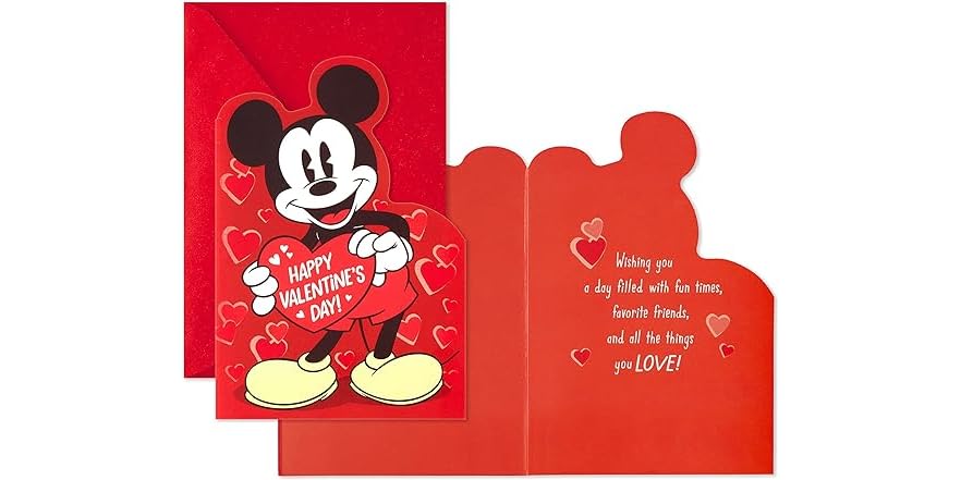 Hallmark 4pk Mickey Mouse Valentine Cards