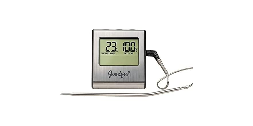 Goodful Wired Probe Meat Thermometer with Timer