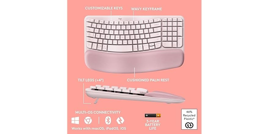 Logitech Wave Keys Wireless Ergonomic Keyboard