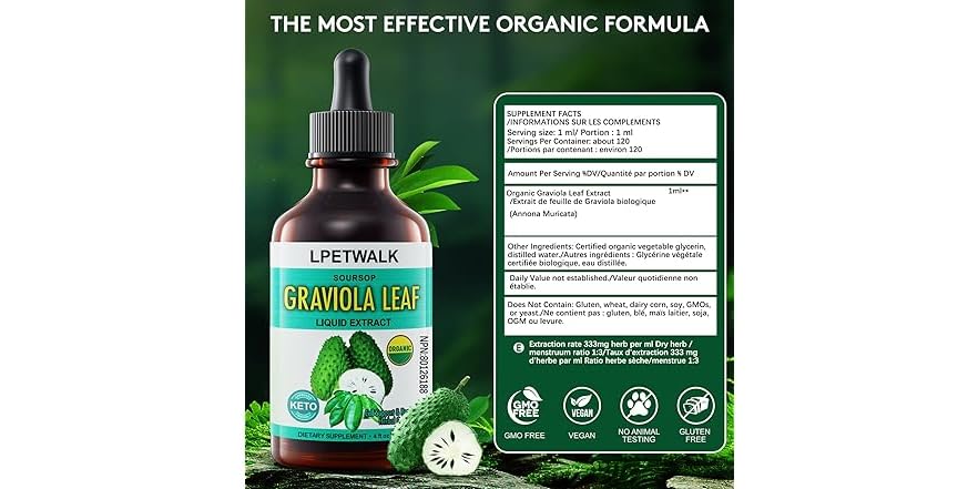 LPETWALK Graviola Leaf Extract Liquid