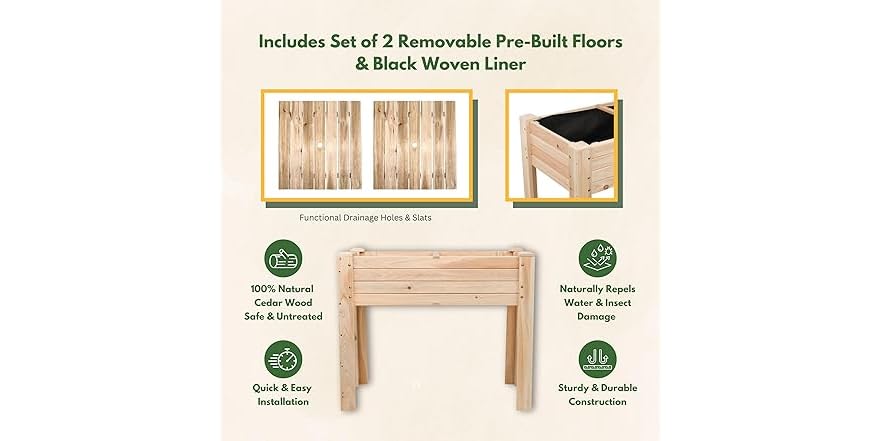Shine Company 36" Raised Garden Bed