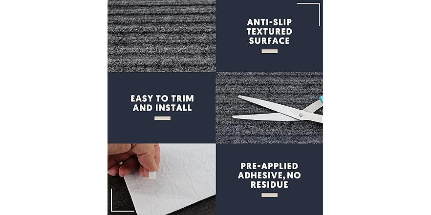 TreadSafe Gray Stripe 8"x30" Pack of 15