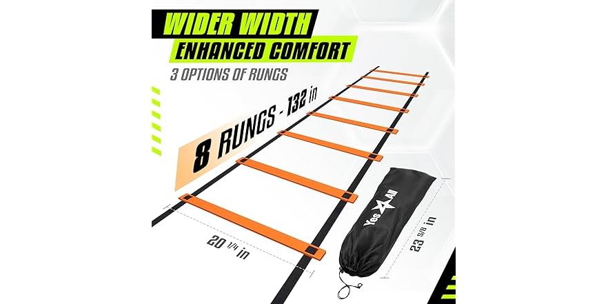 YES4ALL Agility Ladder - 8 Rungs Orange