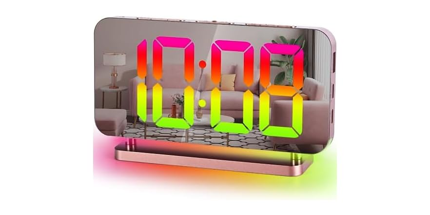 RGB Mirror Digital Alarm Desk Clock