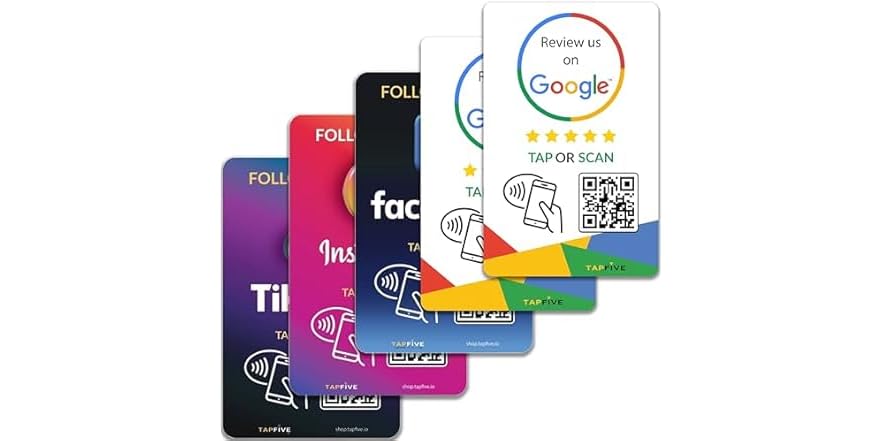TapFive Google Review Tap Cards 5-Pack