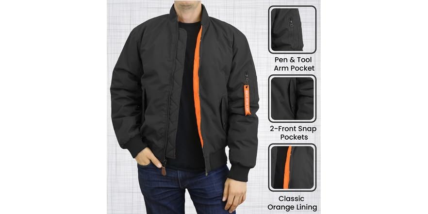 Mens Heavyweight Flight Bomber Jacket