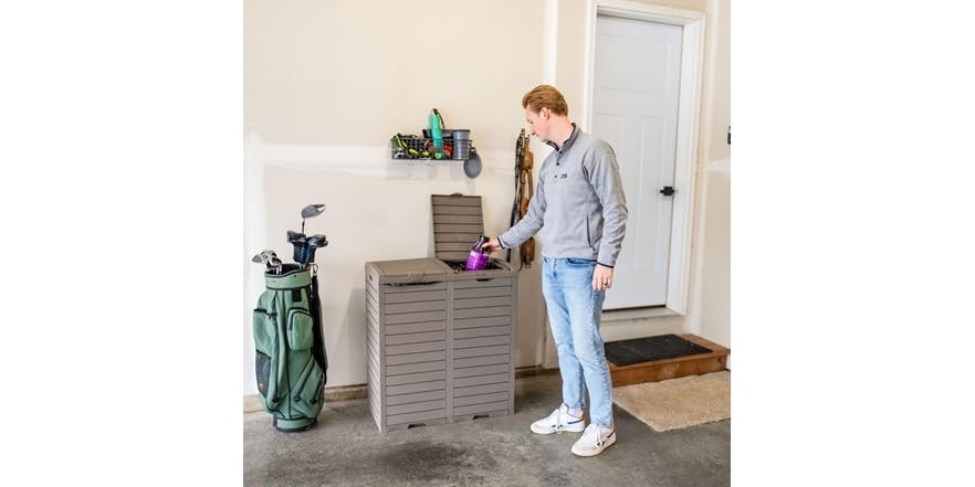 Sunnydaze 78-Gal Patio Trash Can w/ Lid