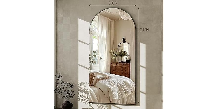 Wall Mount Arched Full Length Mirror