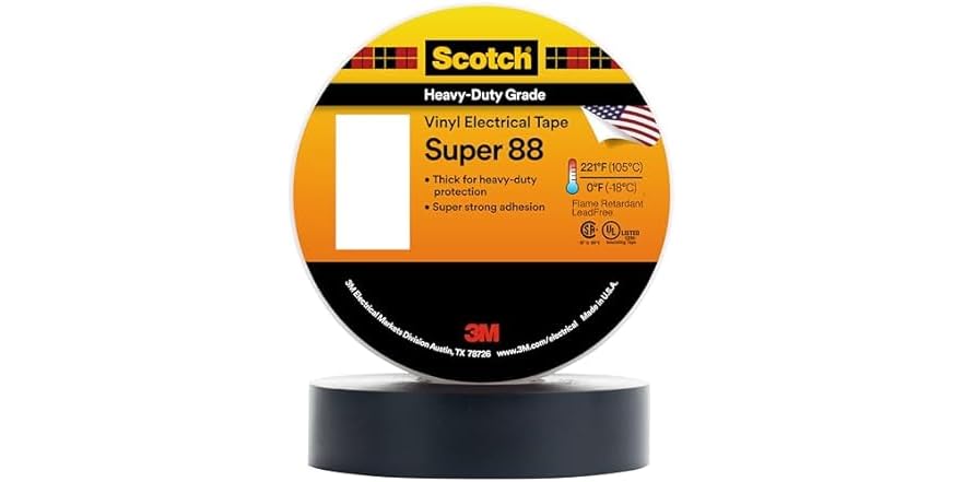 3M Scotch Vinyl Electrical Tape Super 88, 3/4 in x 36 yd