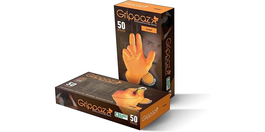 Grippaz 50ct 6 Mil Thick 100% Nitrile Gloves
