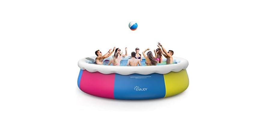 EVAJOY Inflatable Top Ring Swimming Pools 18ft*48in Round