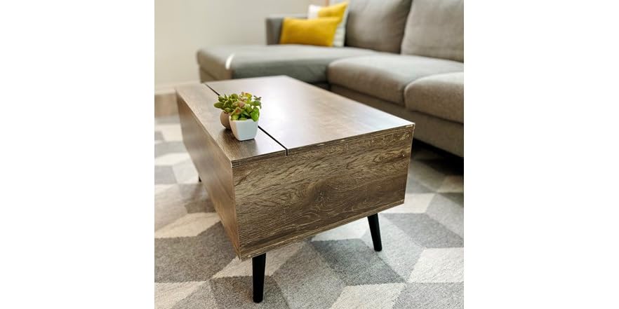 Rustic Mid-Century Lift-Top Coffee Table