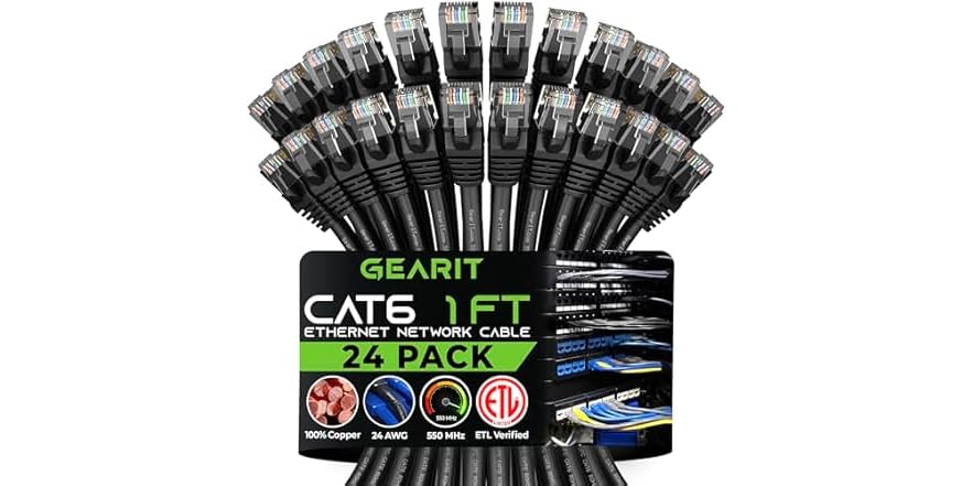 Cat 6 Ethernet Cable 1 ft (24-Pack)