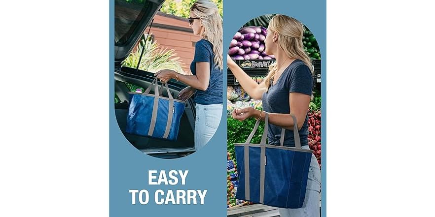 CleverMade Collapsible EcoBasket Tote - 30L BL/GR