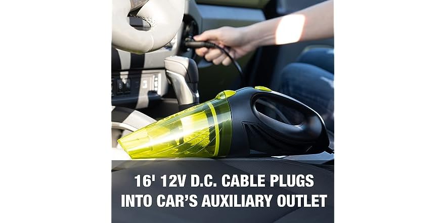 Auto Joe 12V Portable Car Vacuum w/16Ft Cable
