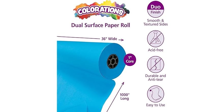 Colorations Bright Blue Paper Roll 36" x 1000'