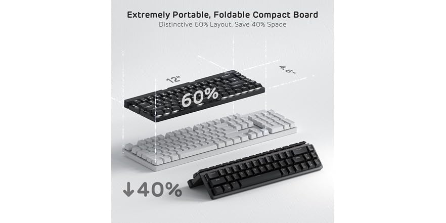 ROYAL KLUDGE F68 60% Foldable Mechanical Keyboard (Open Box)