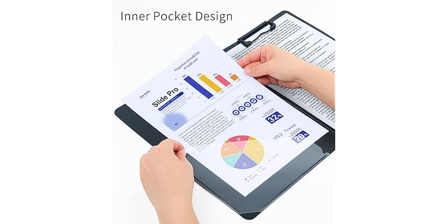 10 Pack A4 Foldable Clipboard With Pocket