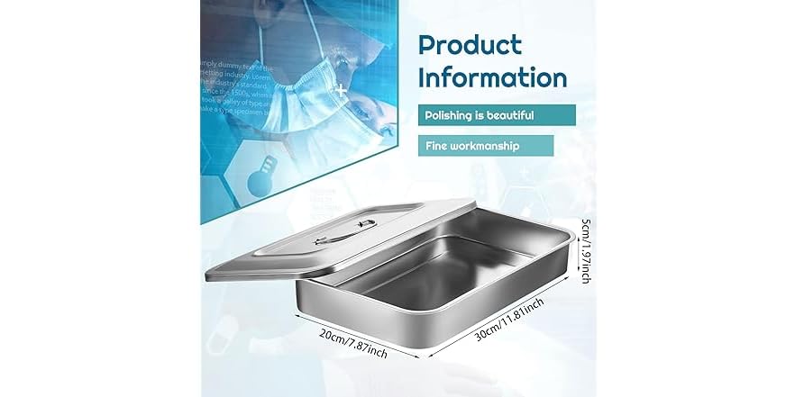 2 Pcs Medical Surgical Trays With Lids