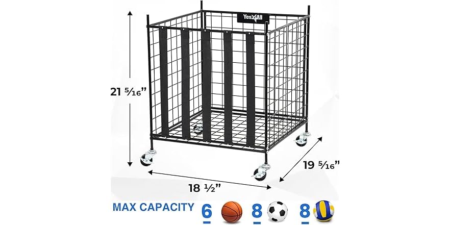 YES4ALL Rolling Ball Cart Storage