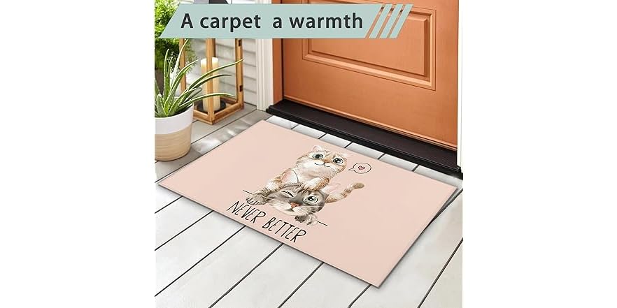 Door Mat, Cute Cat Welcome Mat