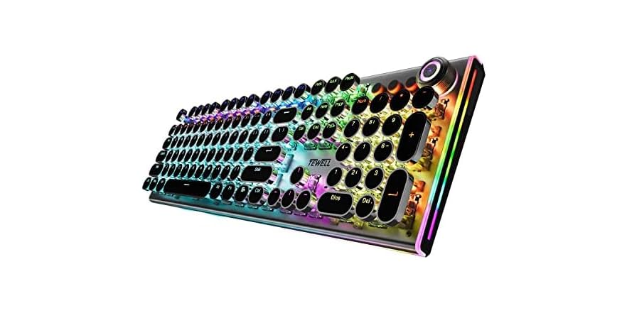 TEWELL T-K82 Retro Typewriter Gaming Keyboard RGB Backlight