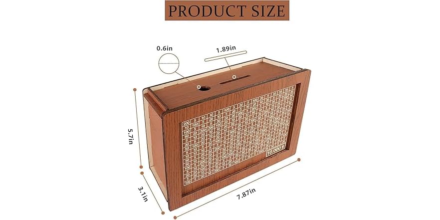 Wooden Cash Savings Box