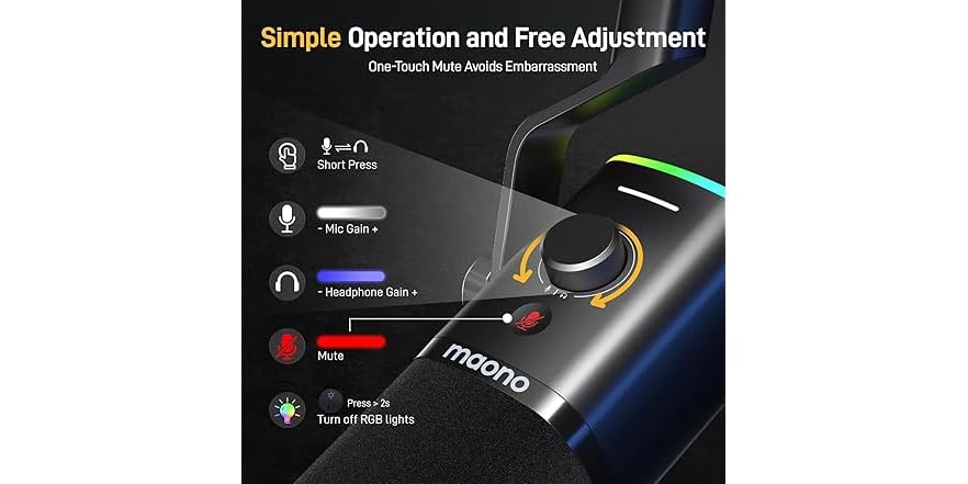 MAONO Dynamic Gaming Microphone, PD100XS