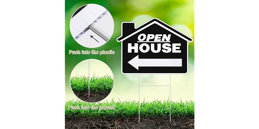 4 PC Open House Signs for Real Estate