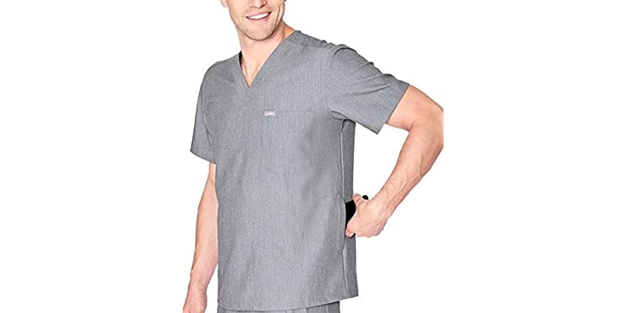 FIGS Scrubs Mens Chisec Top Graphite, M